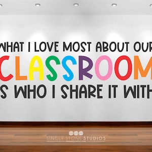 What I Love Most About Our Classroom - Classroom Decal - Rainbow Kids ...