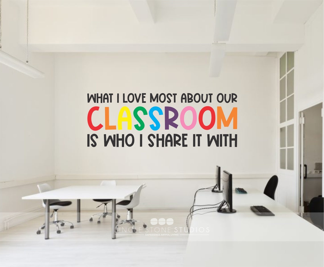 What I Love Most About Our Classroom - Classroom Decal - Rainbow Kids ...