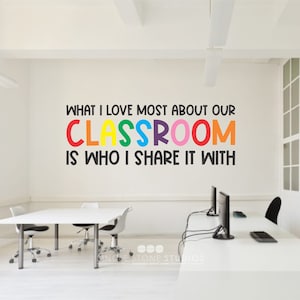 What I Love Most About Our Classroom - Classroom Decal - Rainbow Kids ...