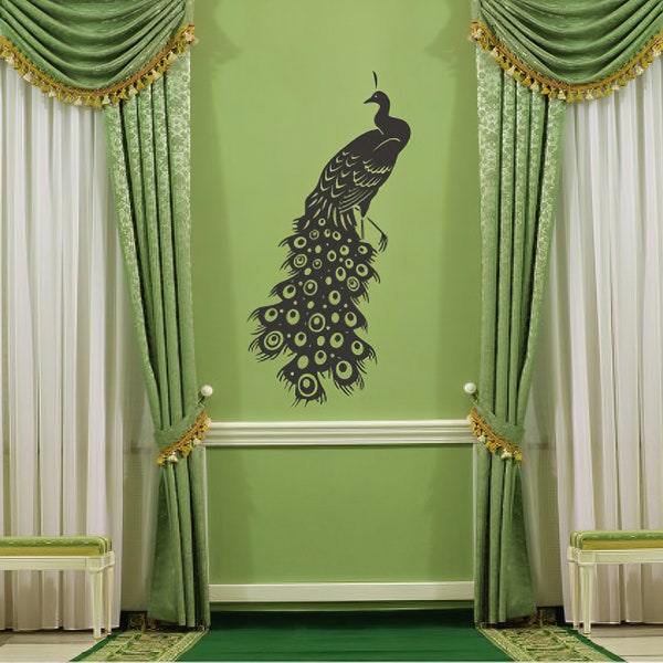 Peacock Wall Decal - Etsy