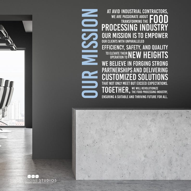 Custom Business Mission or Vision Statement Vinyl Decal - Create Your ...