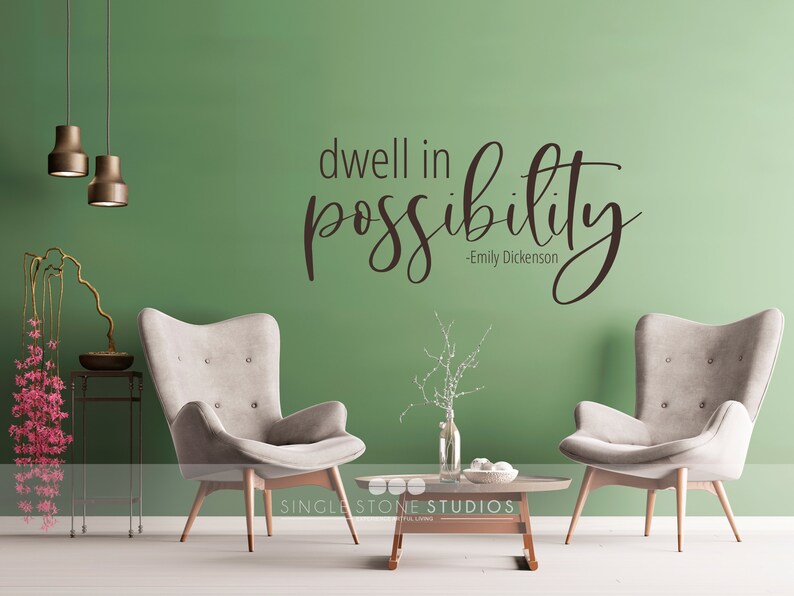 Wall Decal Text Dwell in Possibility Wall Quotes Wall Words - Etsy