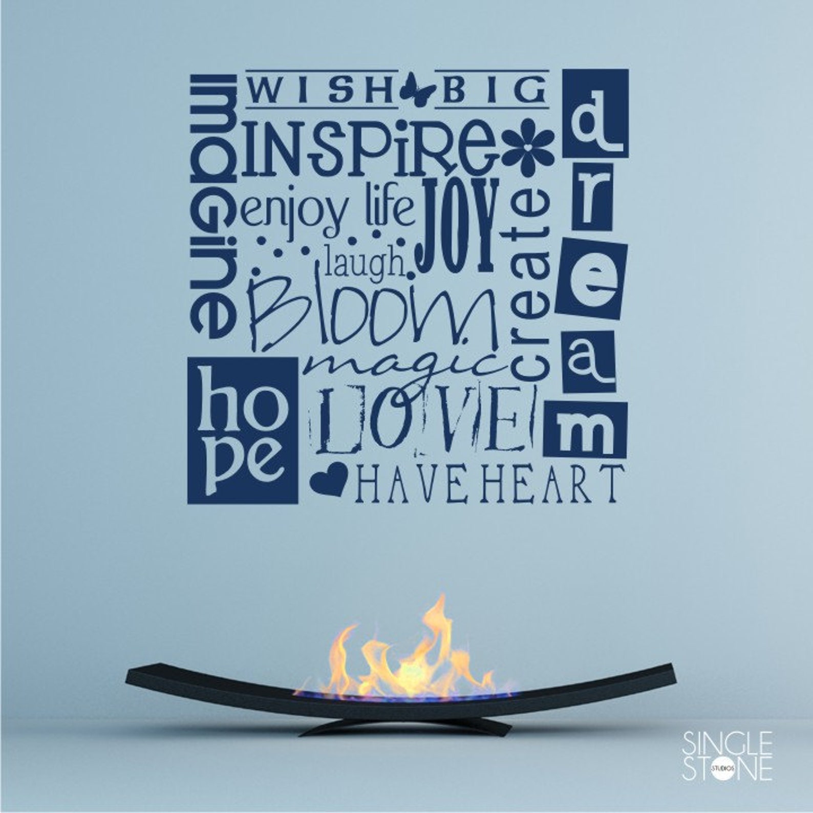 Wish Big Wall Decal Quote - Vinyl Text Wall Words Stickers Art Custom ...