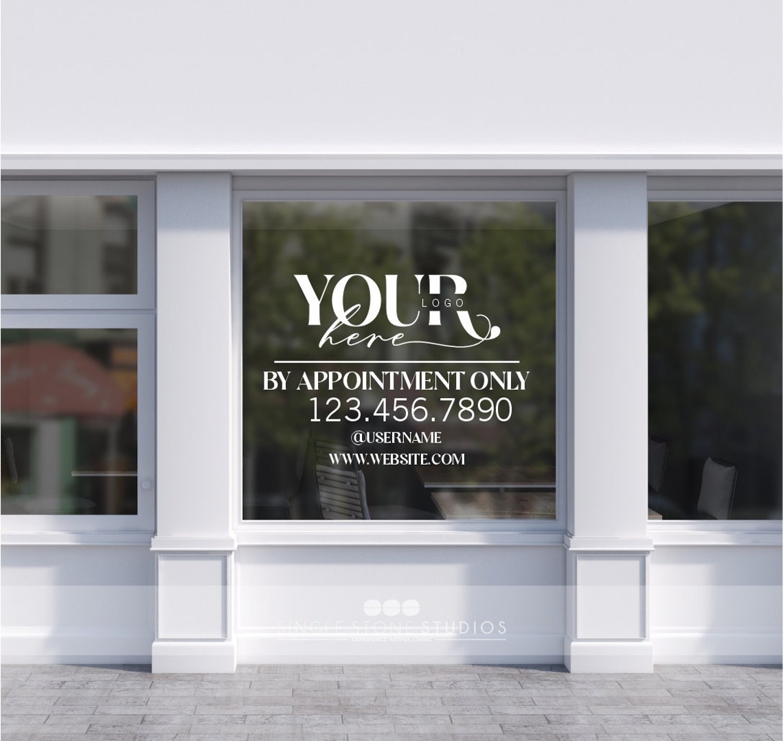 Customized Storefront by Appointment Only Logo Decal Custom - Etsy