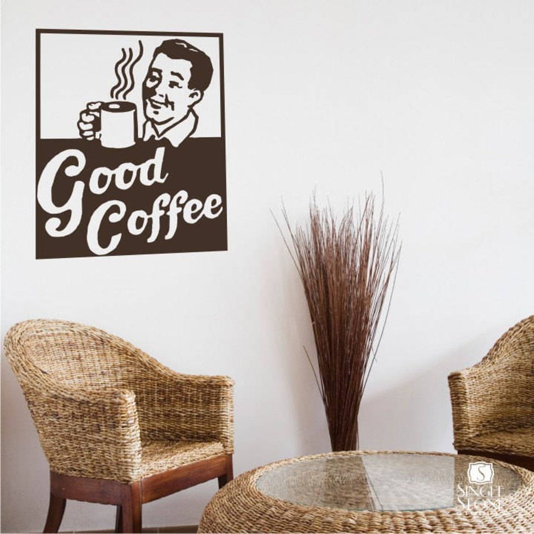 Coffee Wall Decals Sign Vintage - Vinyl Decal Sticker Wall Art Custom ...
