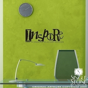 Wall Decals Quote Inspire Definition - Vinyl Text Stickers Art Custom ...