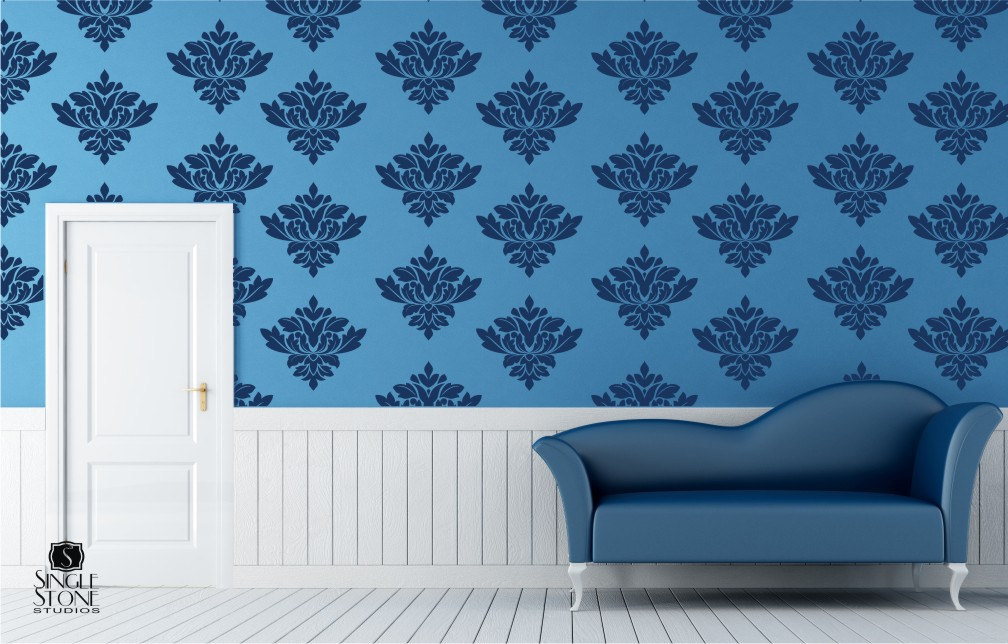 Wall Decals Baroque Pattern Vinyl Art Stickers Custom Home | Etsy