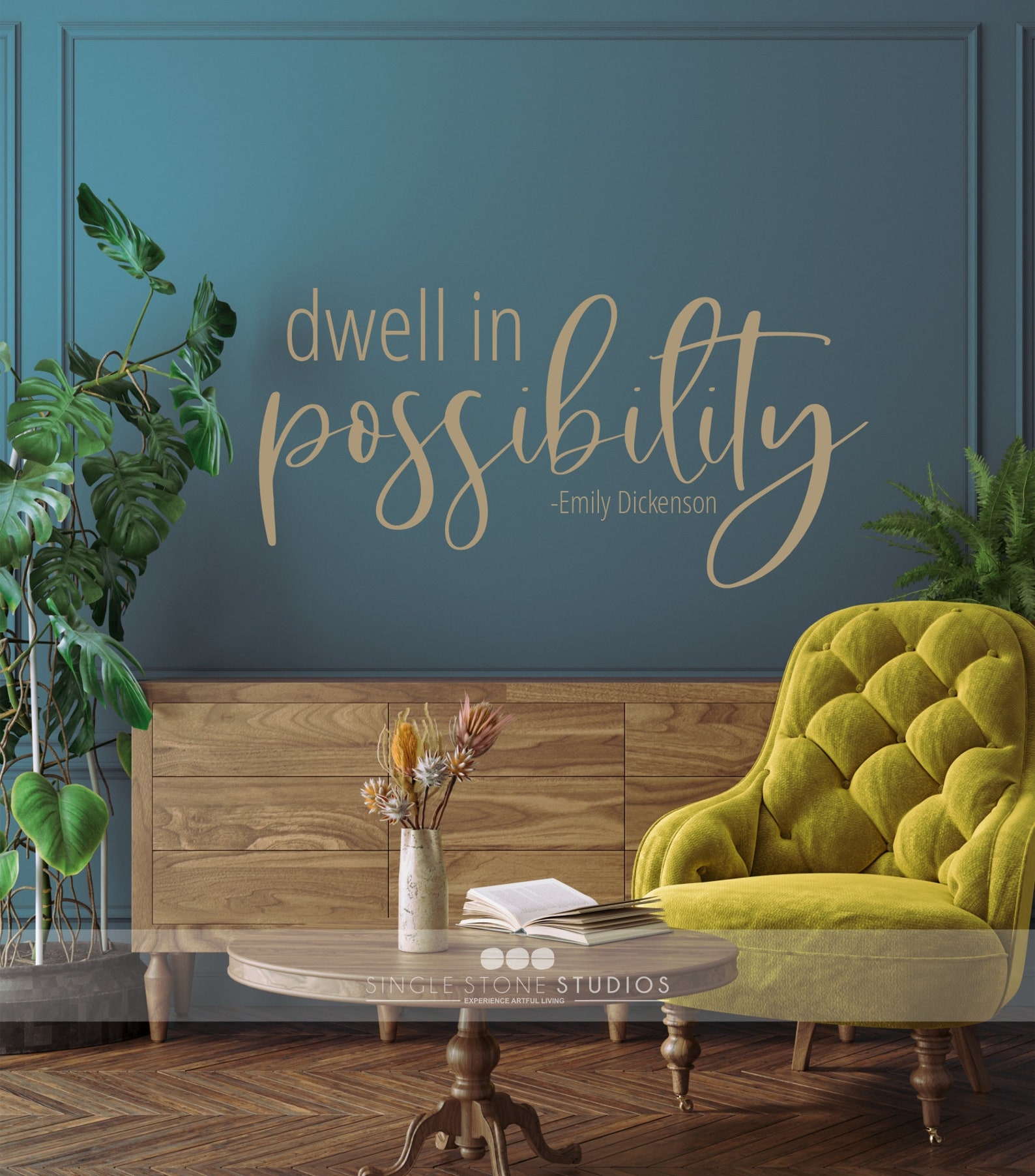 Wall Decal Text Dwell in Possibility Wall Quotes Wall Words - Etsy