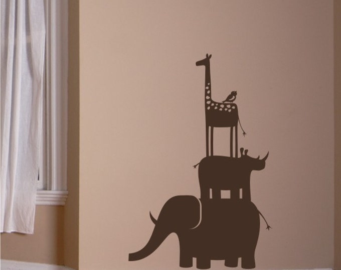 Safari Animal Stack Design Vinyl Wall Decals Stickers Art Graphics - Etsy