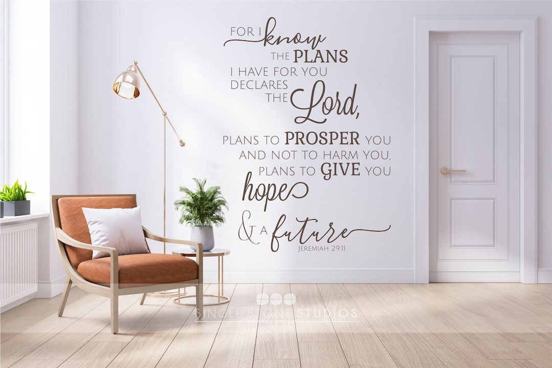 Bible Verse Wall Decals Jeremiah 29:11 - Vinyl Wall Stickers Art ...