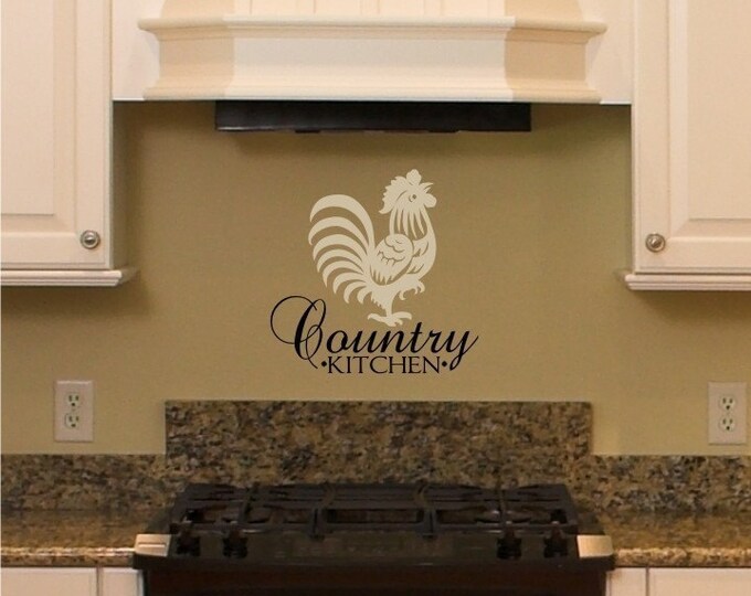 Country Kitchen Rooster Chicken Vinyl Wall Decals Stickers Art Graphics ...