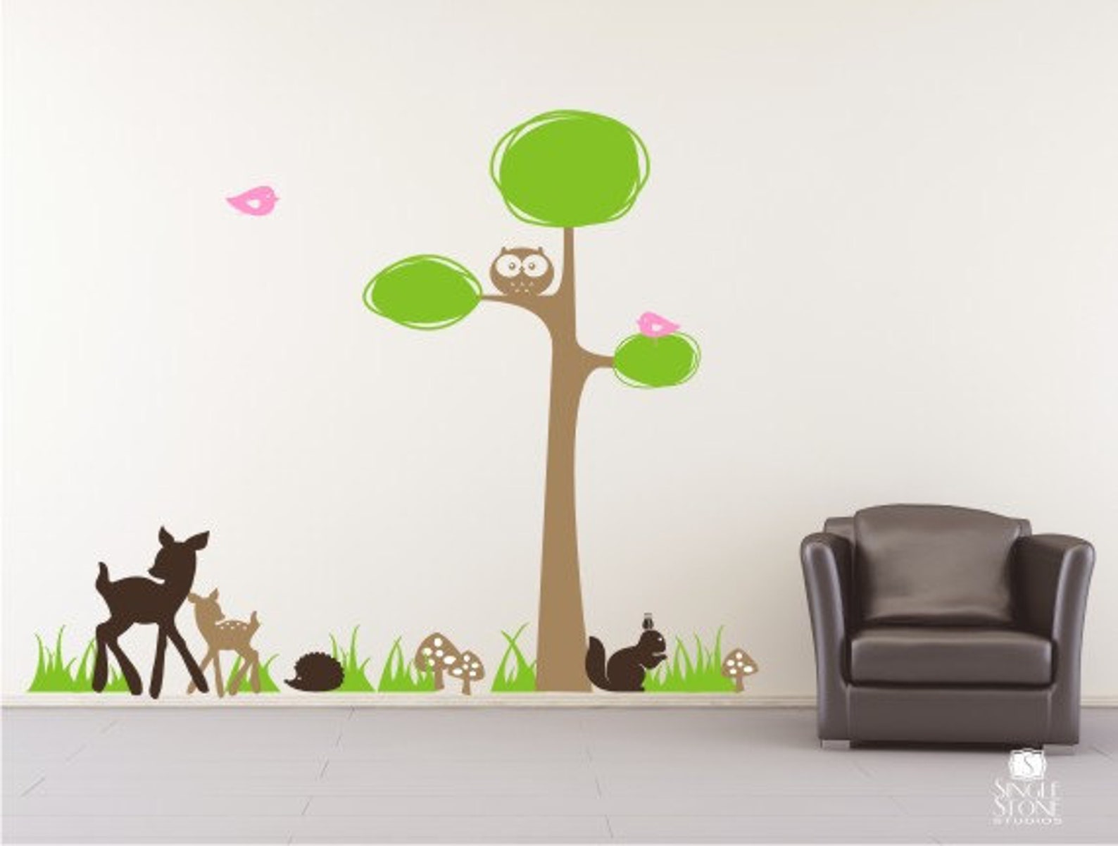 Nursery Tree Wall Decal Woodland Nursery Wall Stickers | Etsy