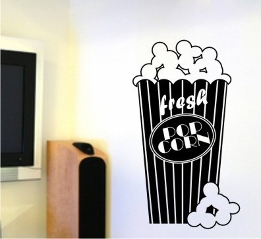 Popcorn Wall Decal Vinyl Wall Decal Words Stickers Art Graphics Custom ...