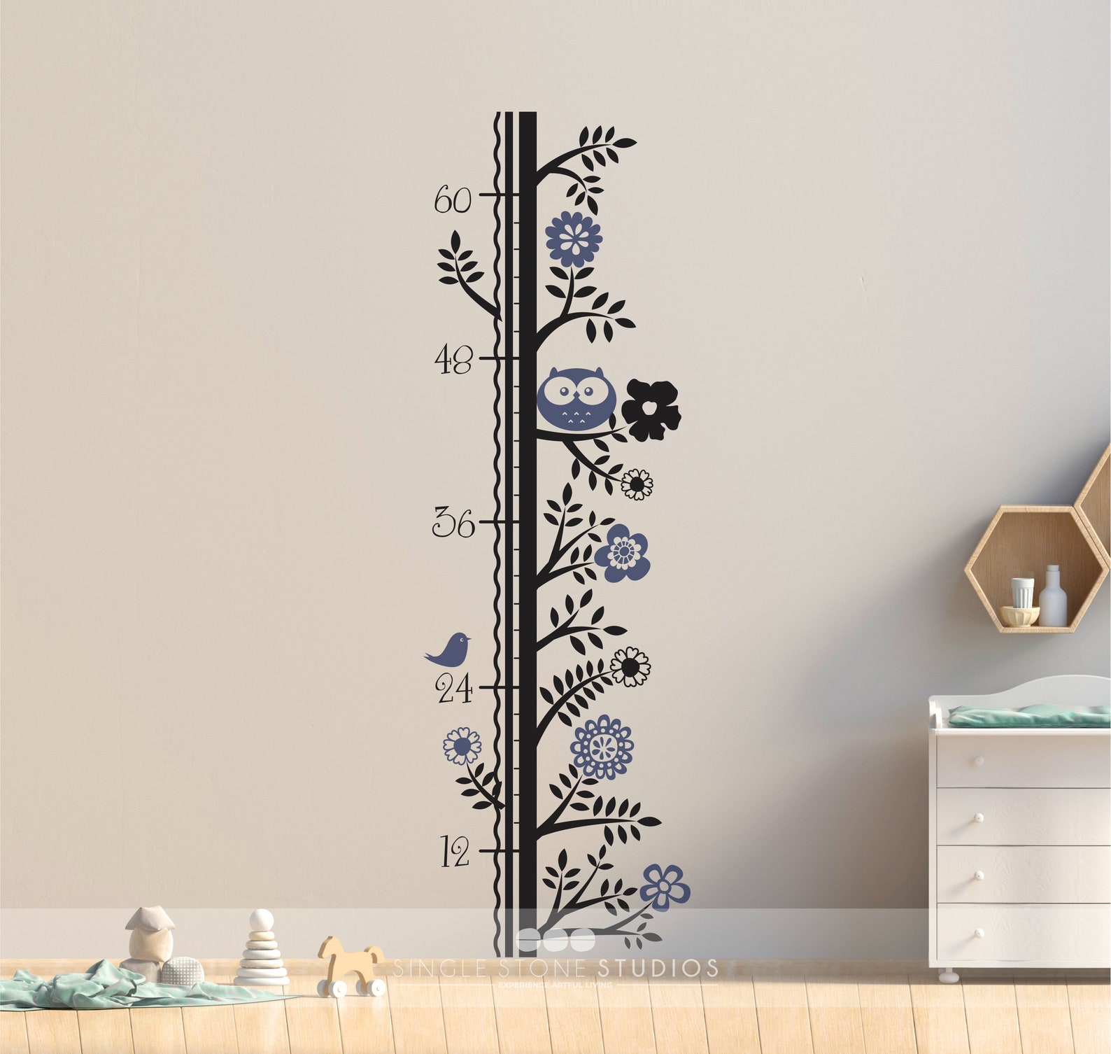 Nursery Growth Chart Wall Decal Woodland Animals Vinyl Wall - Etsy