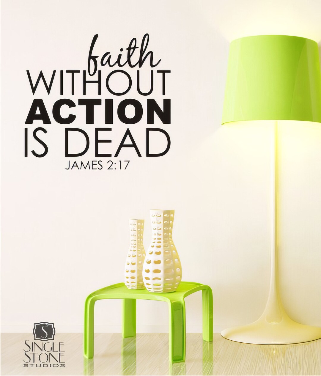 Wall Decal Quote Faith Without Action is Dead - Vinyl Text Wall Quotes ...