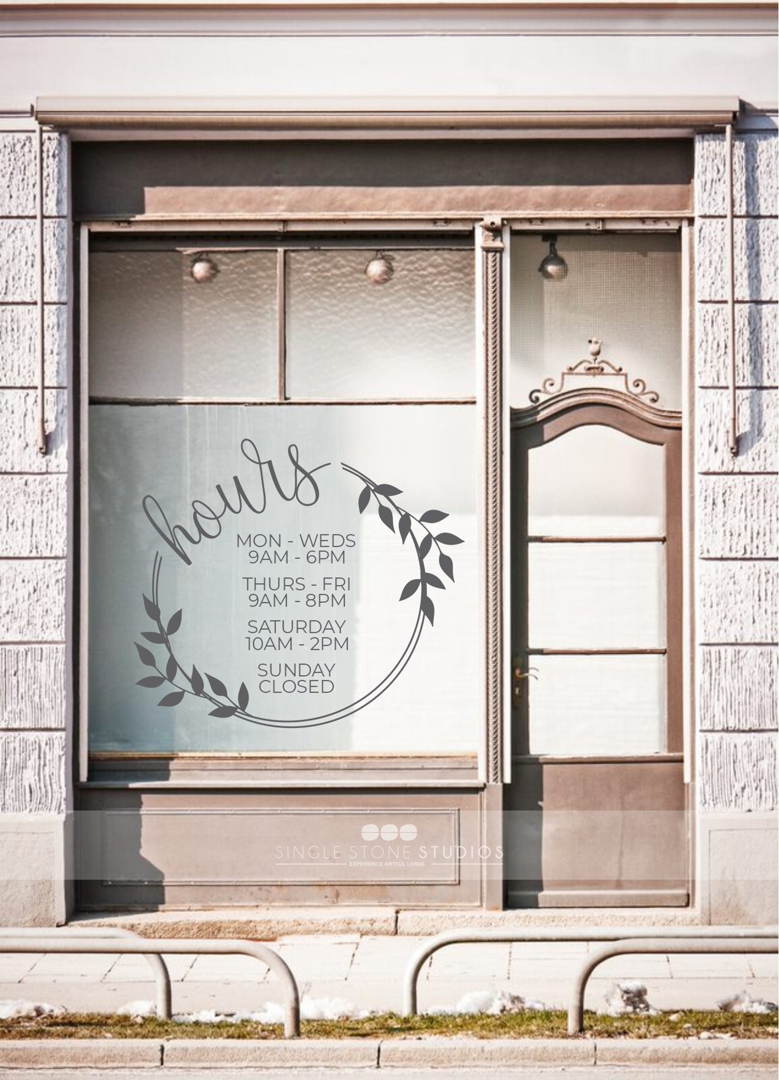 Customized Storefront Hours Floral Decal Custom Store Hours - Etsy