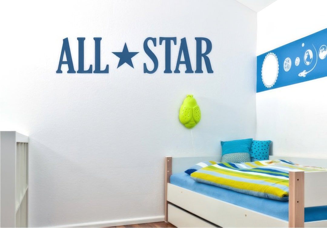 Nursery All Star Wall Decal - Vinyl Wall Text Sticker Art Custom Home ...
