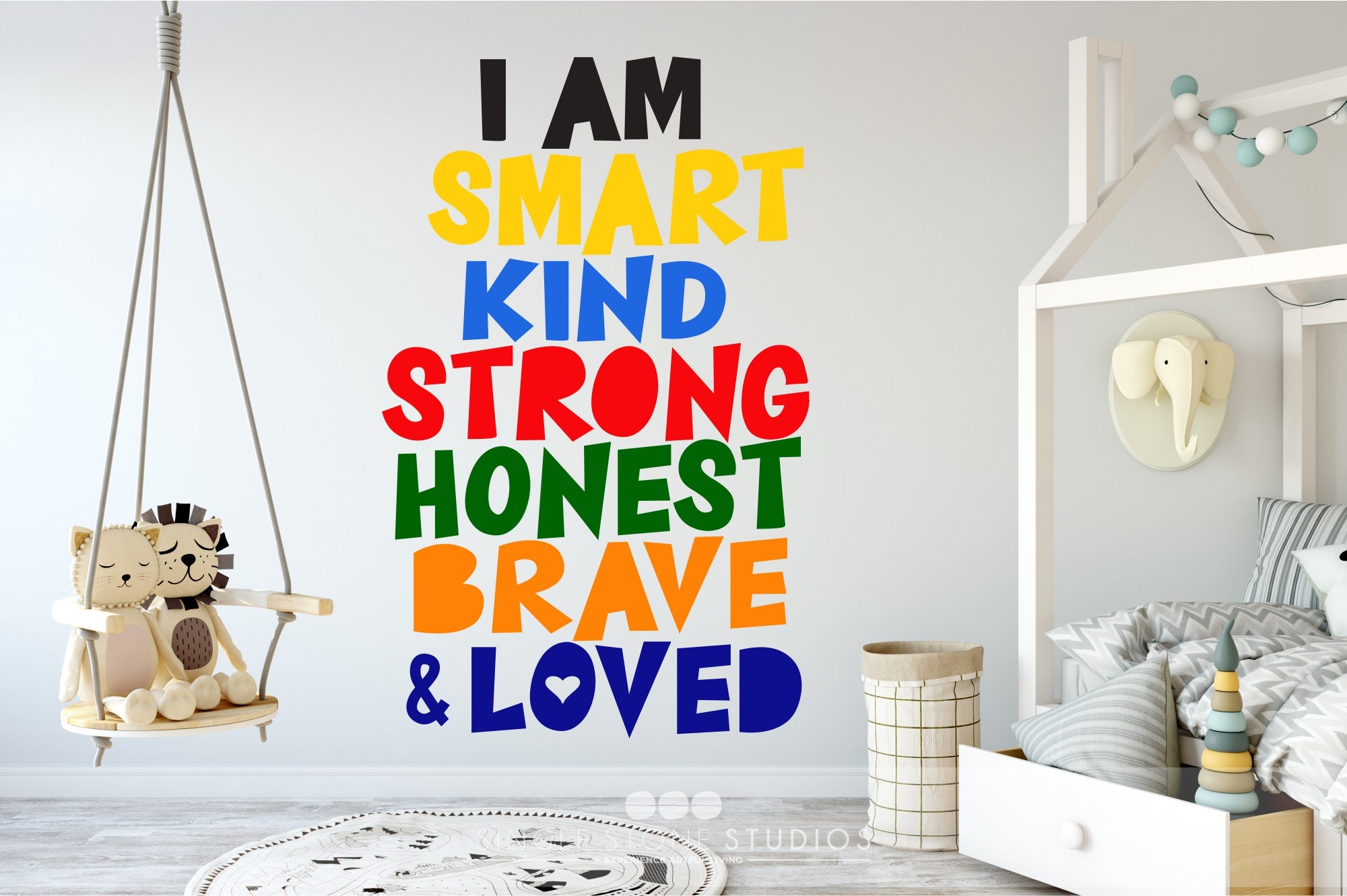 I Am Smart Kind Strong Honest Brave and Loved Quote Wall Decal - Vinyl ...