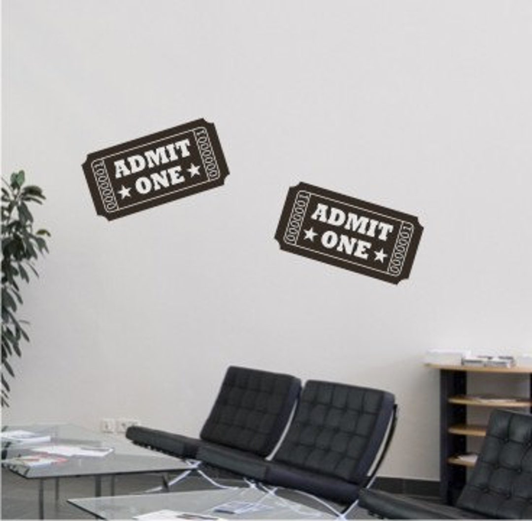 Movie Tickets Wall Decal Home Theater Vinyl Wall Stickers Art Graphics ...