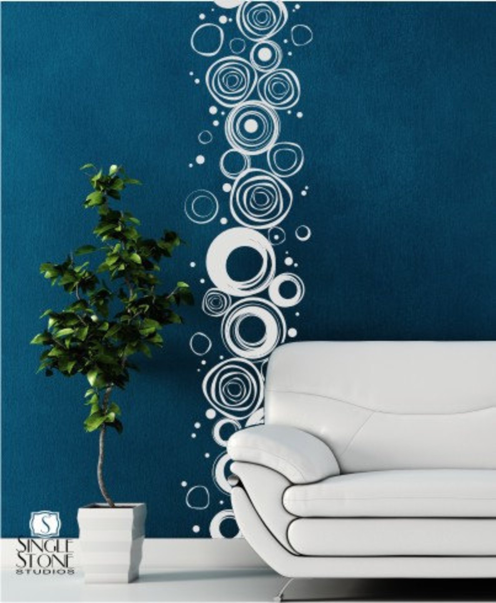Wall Decal Abstract Circles Pattern Vinyl Stickers Art - Etsy