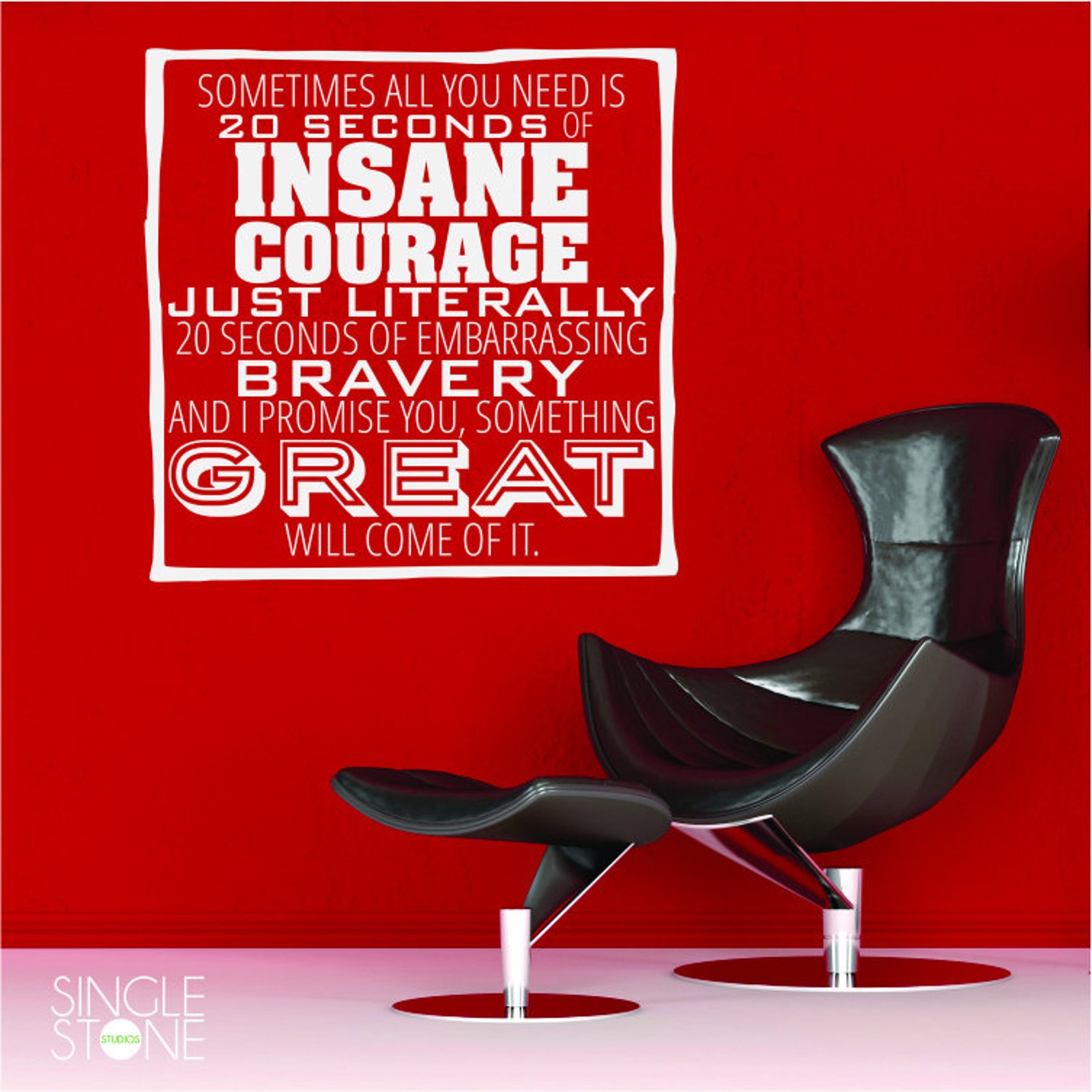 Insane Courage Wall Decal Quote Vinyl Decal Word Art Custom | Etsy