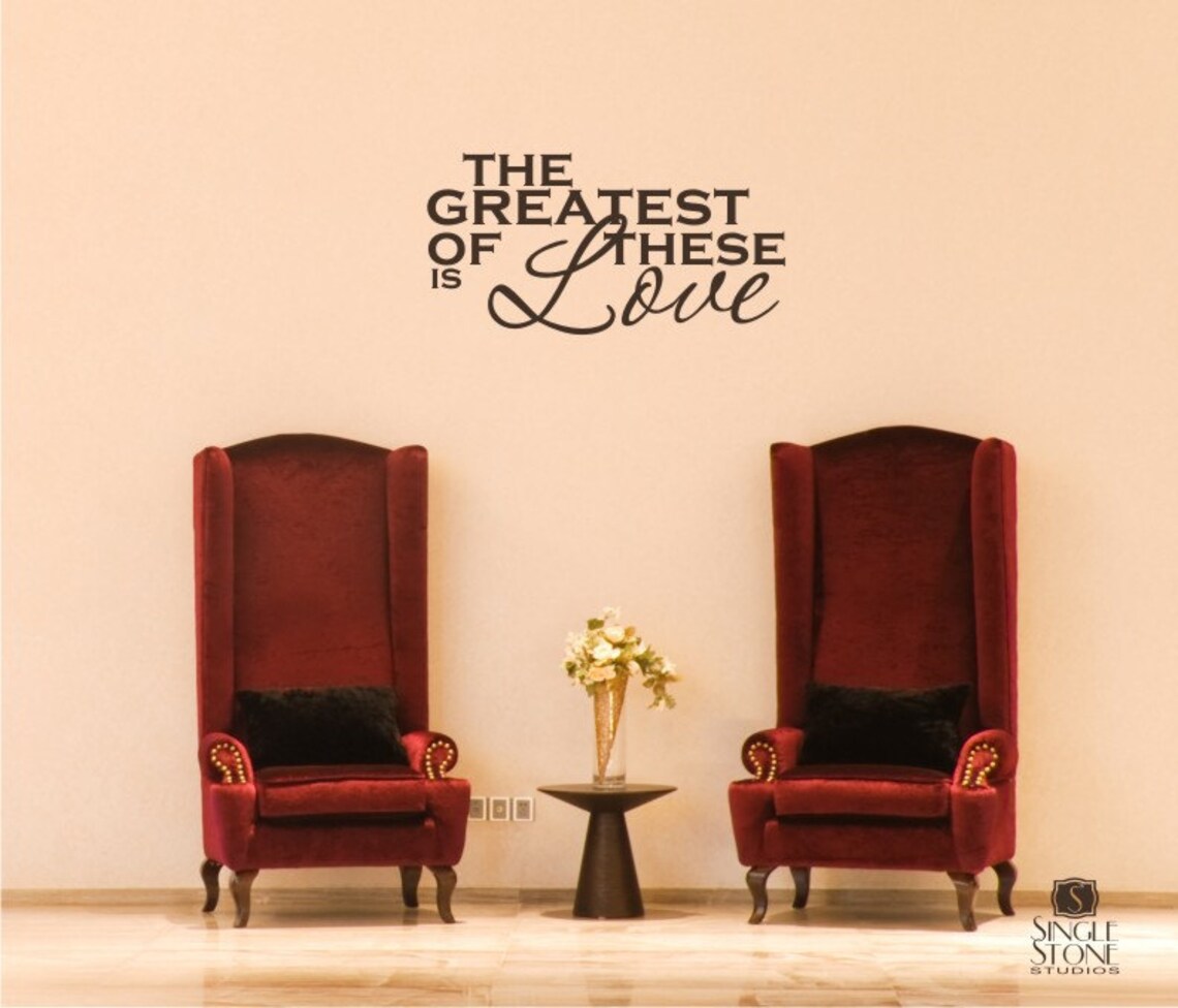 Greatest of These Is Love Wall Decal Word Art Vinyl Wall | Etsy