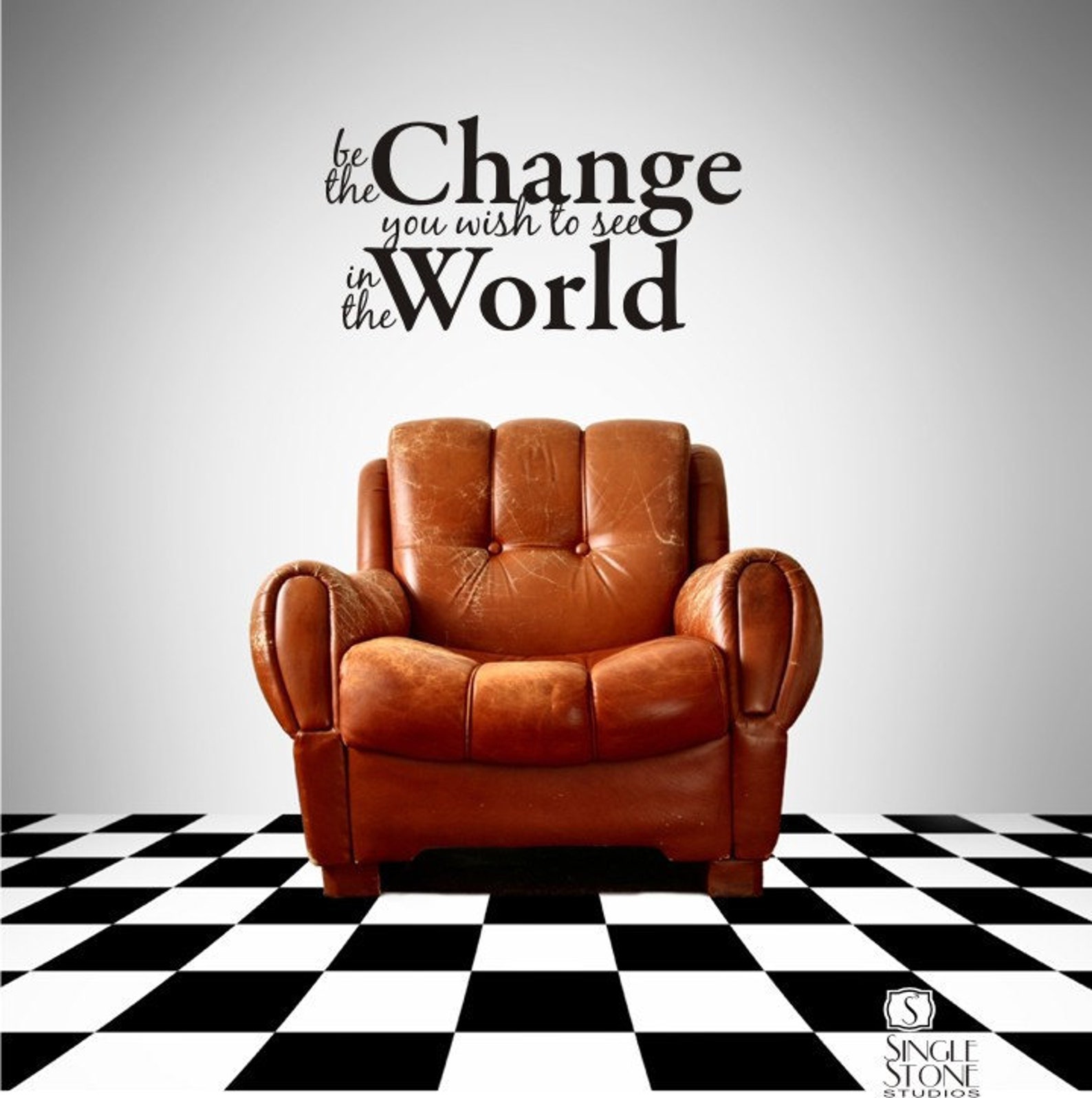 Wall Decal Quote Be the Change - Vinyl Sticker Art Words Custom Home ...
