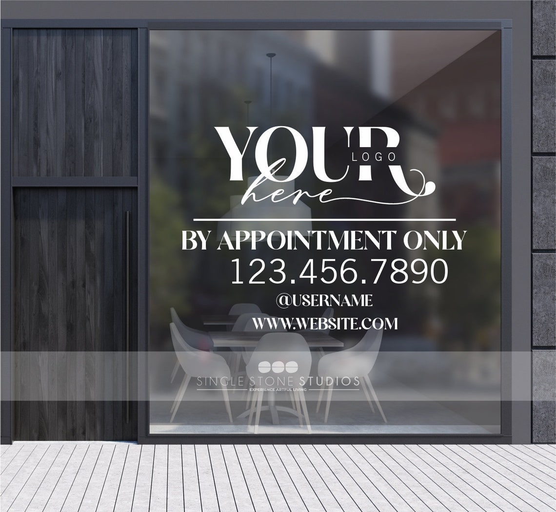 Customized Storefront by Appointment Only Logo Decal Custom - Etsy