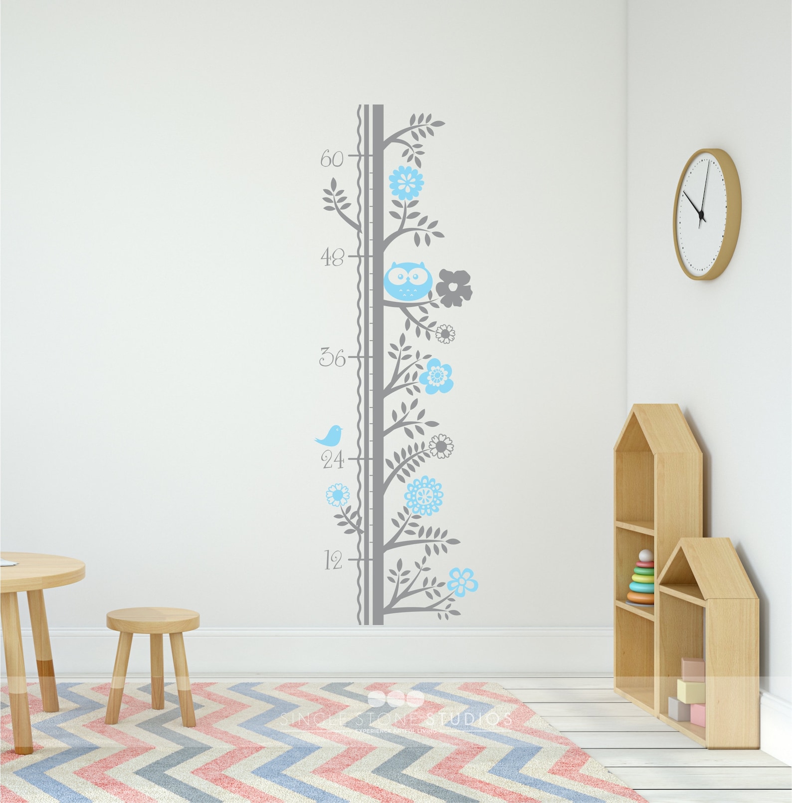 Nursery Growth Chart Wall Decal Woodland Animals Vinyl Wall - Etsy