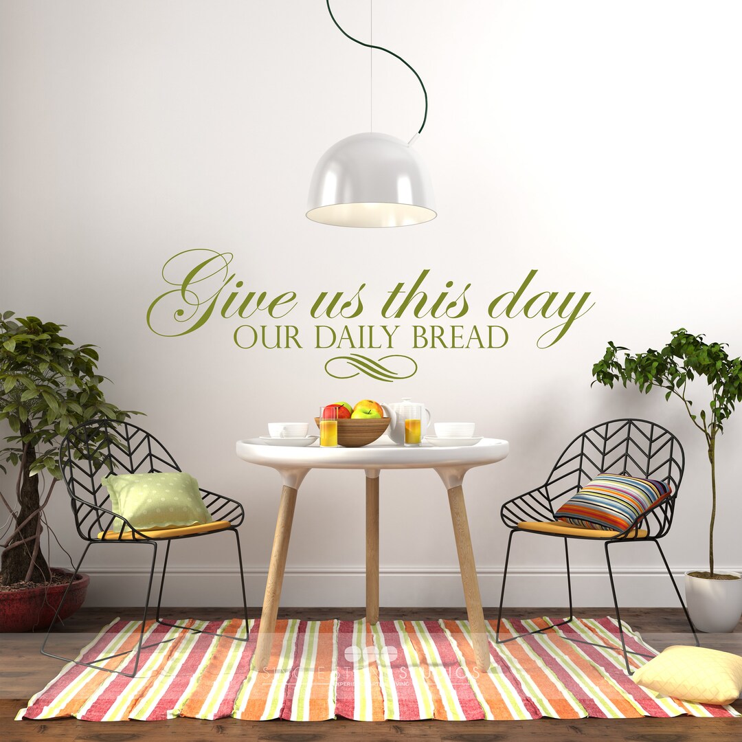 Daily Bread Wall Decal Scripture - Vinyl Wall Words Stickers Art Custom ...