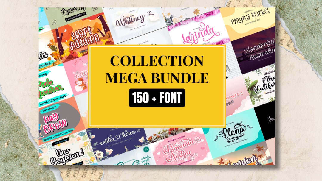 Mega Font Bundle, Display Font, Cricut Font, Vintage Font, Lovely Font ...