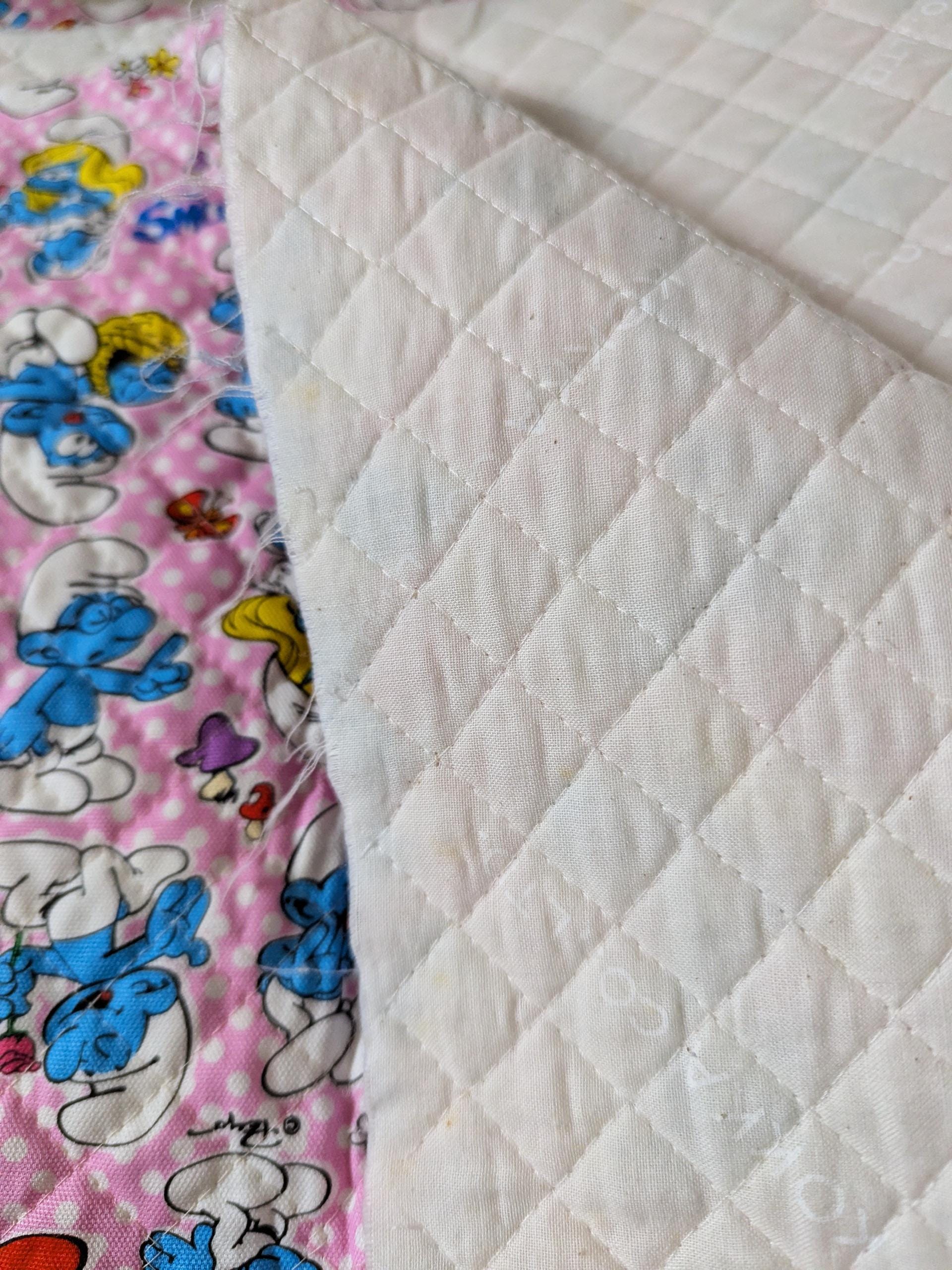 48cm (18") Japanese Cotton Fabric Smurfs Pitufo Peyo Polka Dots 3 ...