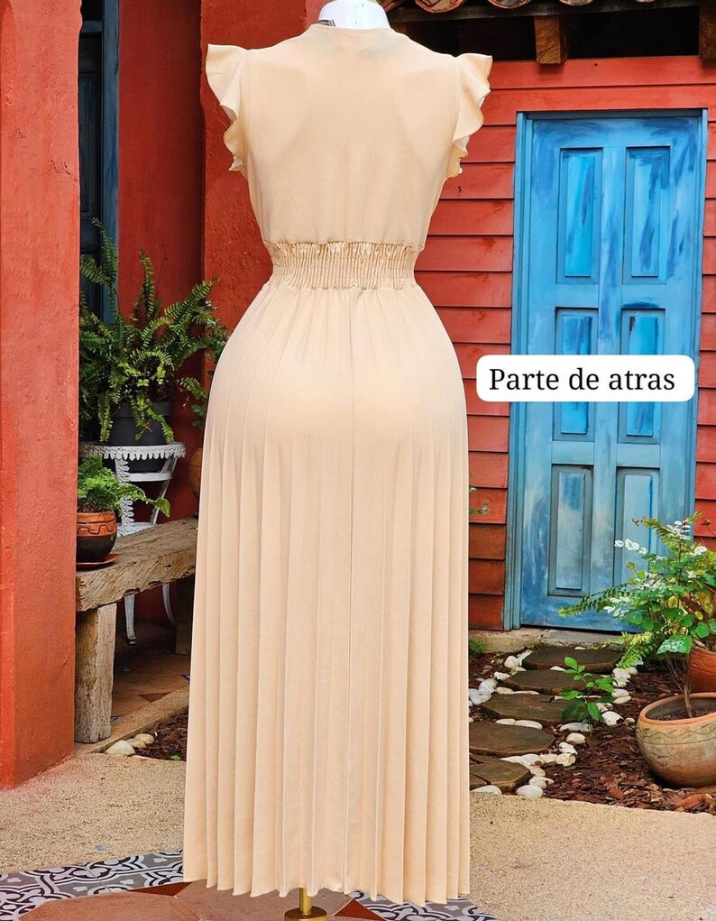 Vestido Mexicano Formal Plizado. Vestido Fiestas Mexicanas. Damas de ...