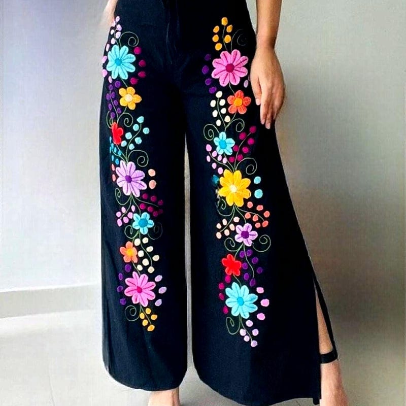 Embroidered Pants - Etsy