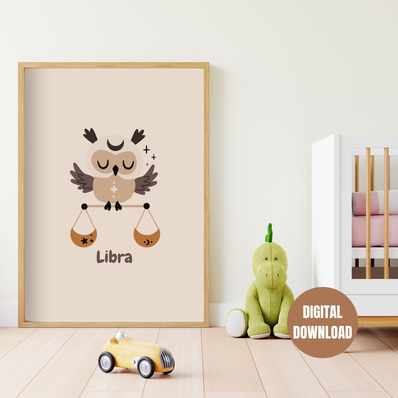Printable Libra Zodiac Sign Poster - Neutral Nursery, Kids Room Star ...