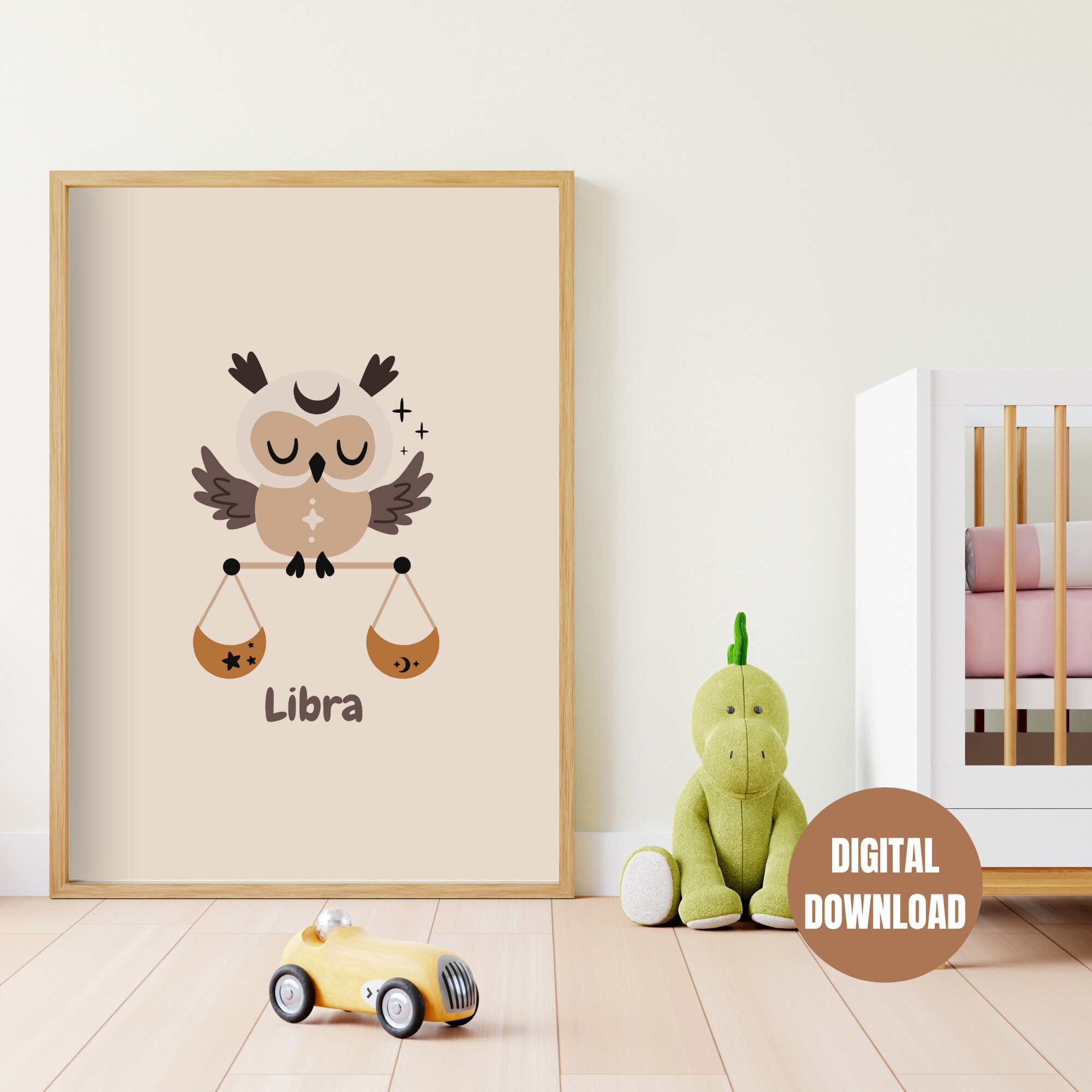Printable Libra Zodiac Sign Poster - Neutral Nursery, Kids Room Star ...
