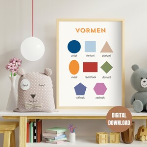 Printable Dutch Shapes Poster, Montessori, Education, Colorful ...