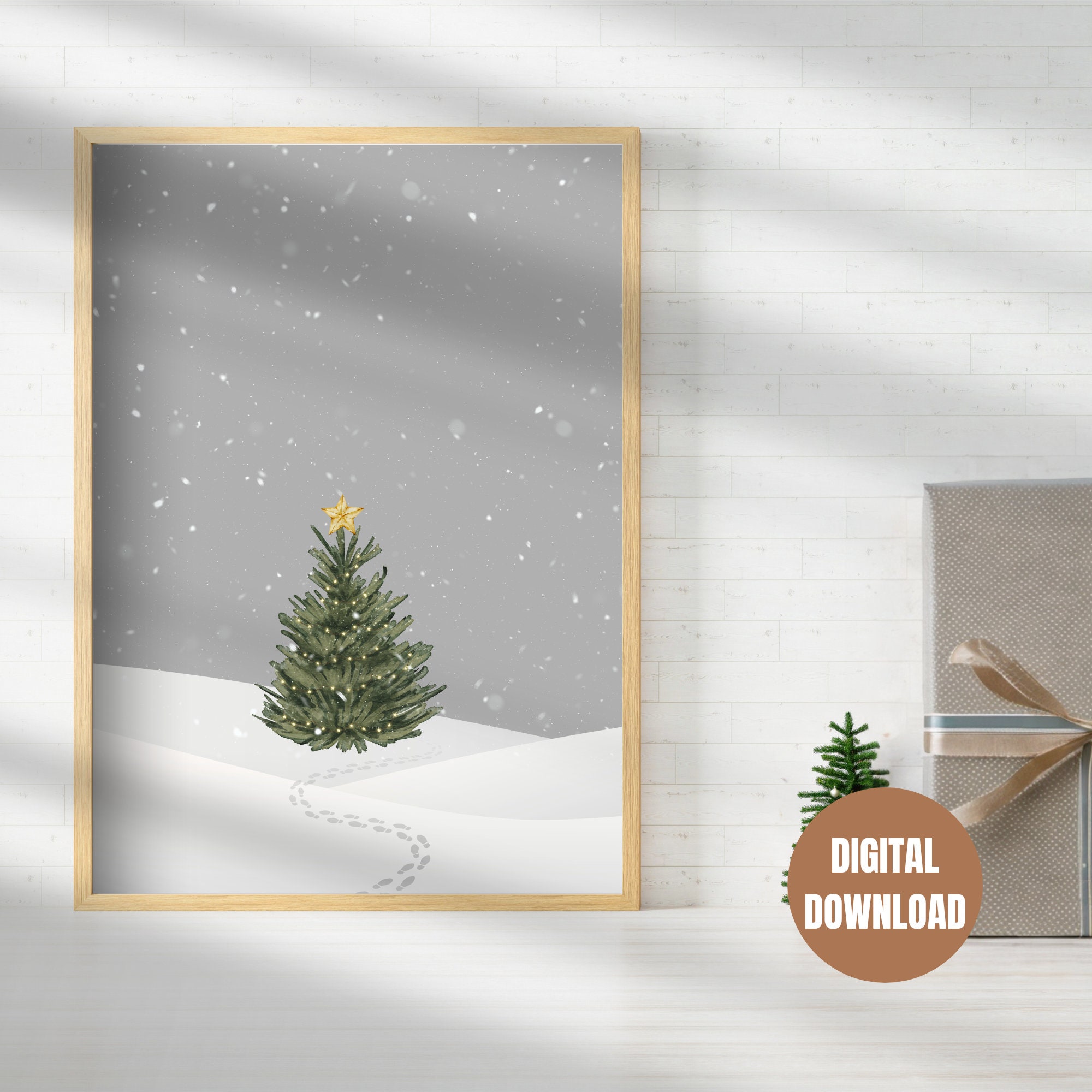Printable Minimal Christmas Poster for Kids Room - Christmas Tree ...
