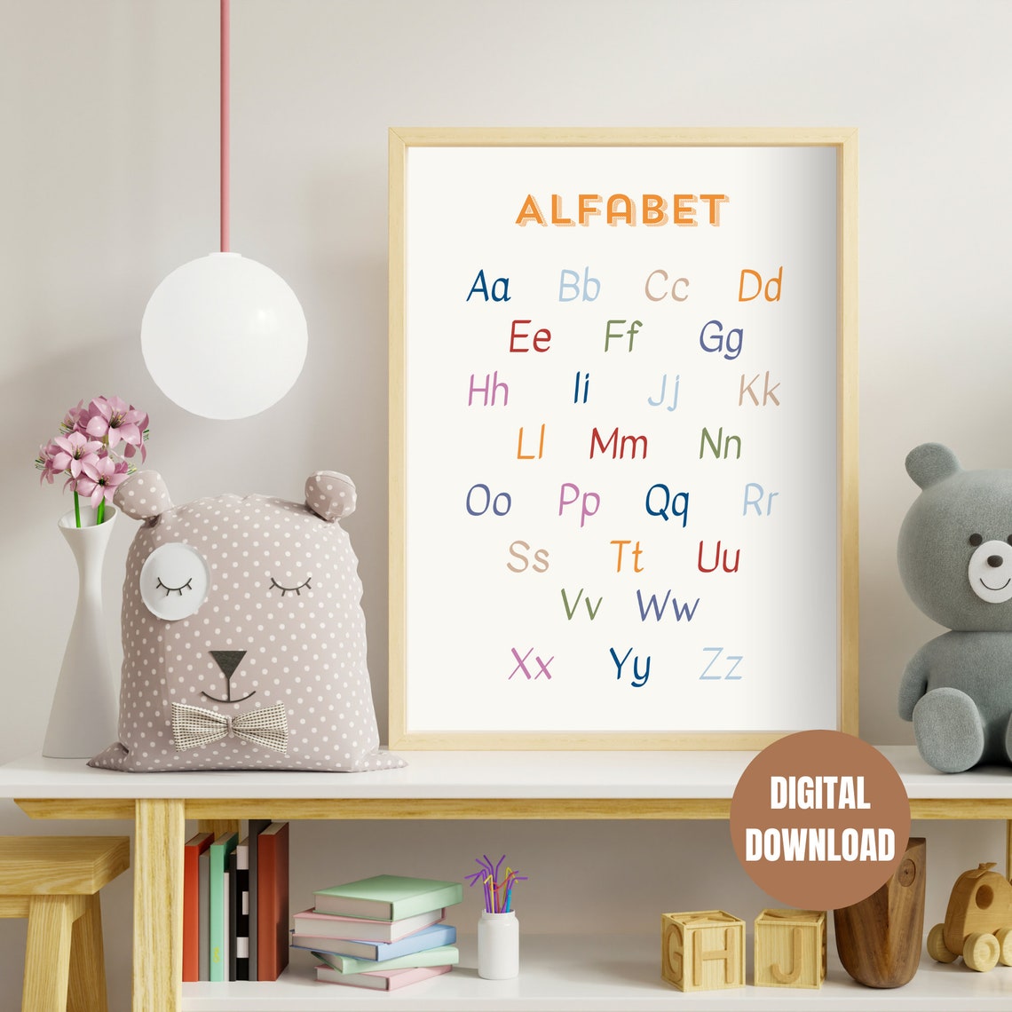 Printable Dutch Alphabet Poster, Montessori, Education, Colorful ...