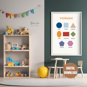 Printable Dutch Shapes Poster, Montessori, Education, Colorful ...