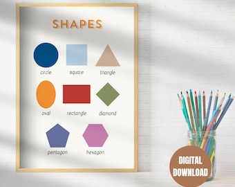 Printable Dutch Shapes Poster, Montessori, Education, Colorful ...