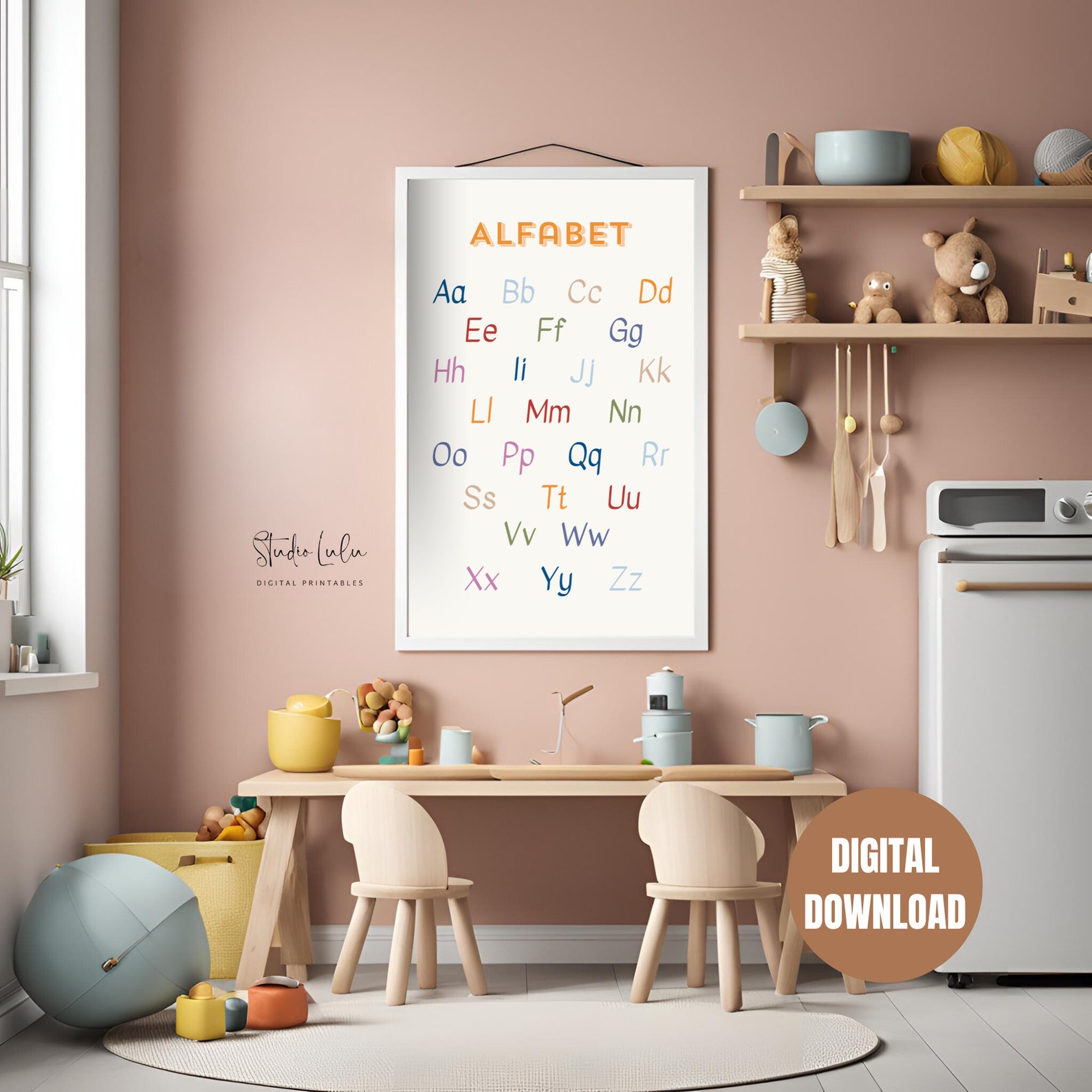 Printable Dutch Alphabet Poster, Montessori, Education, Colorful ...