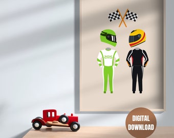 Printable Fast Race Cars Print for Kids Room - Racing, Race Cars ...