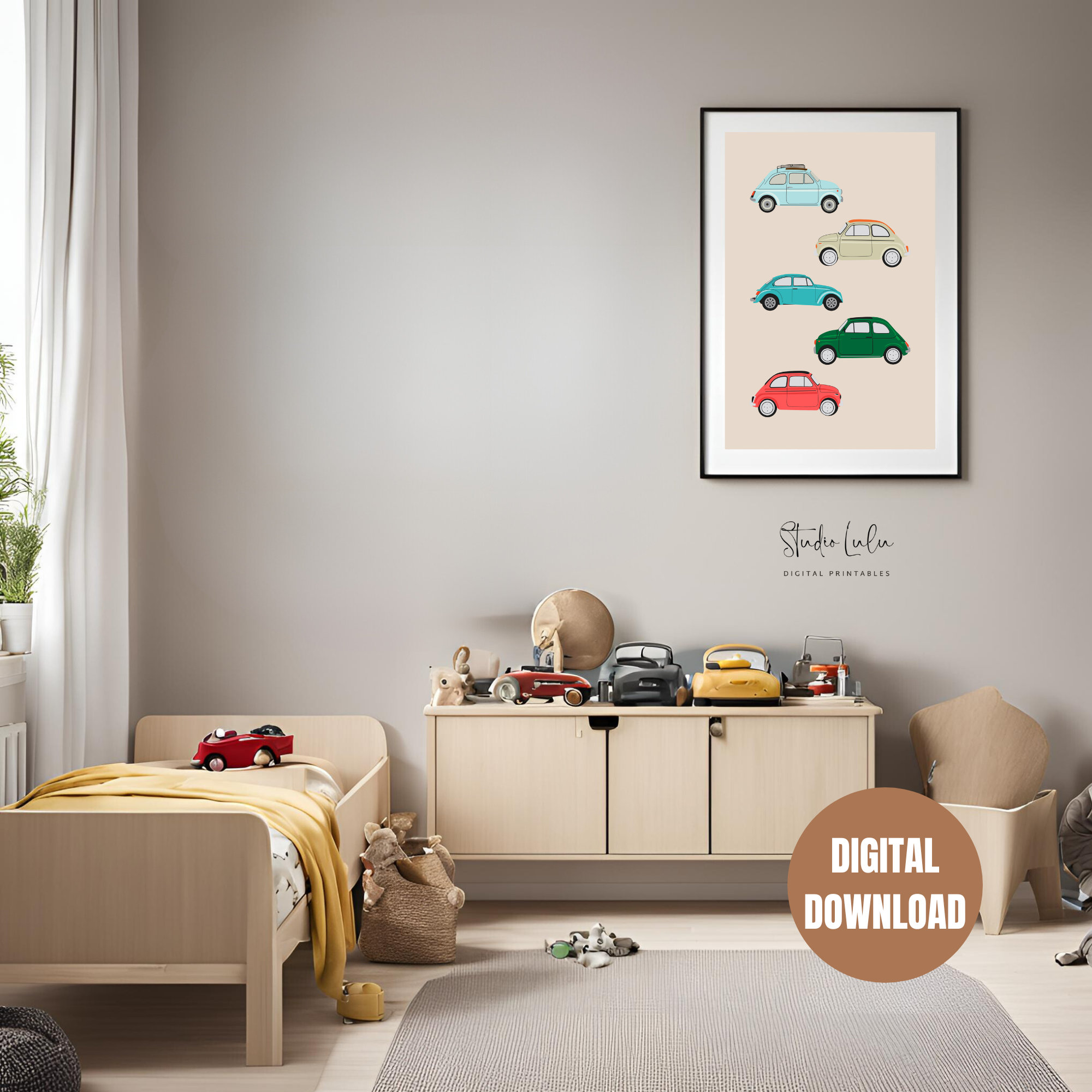 Printable Classic Vintage Fiat Cars Print for Kids Room - Racing, Cars ...