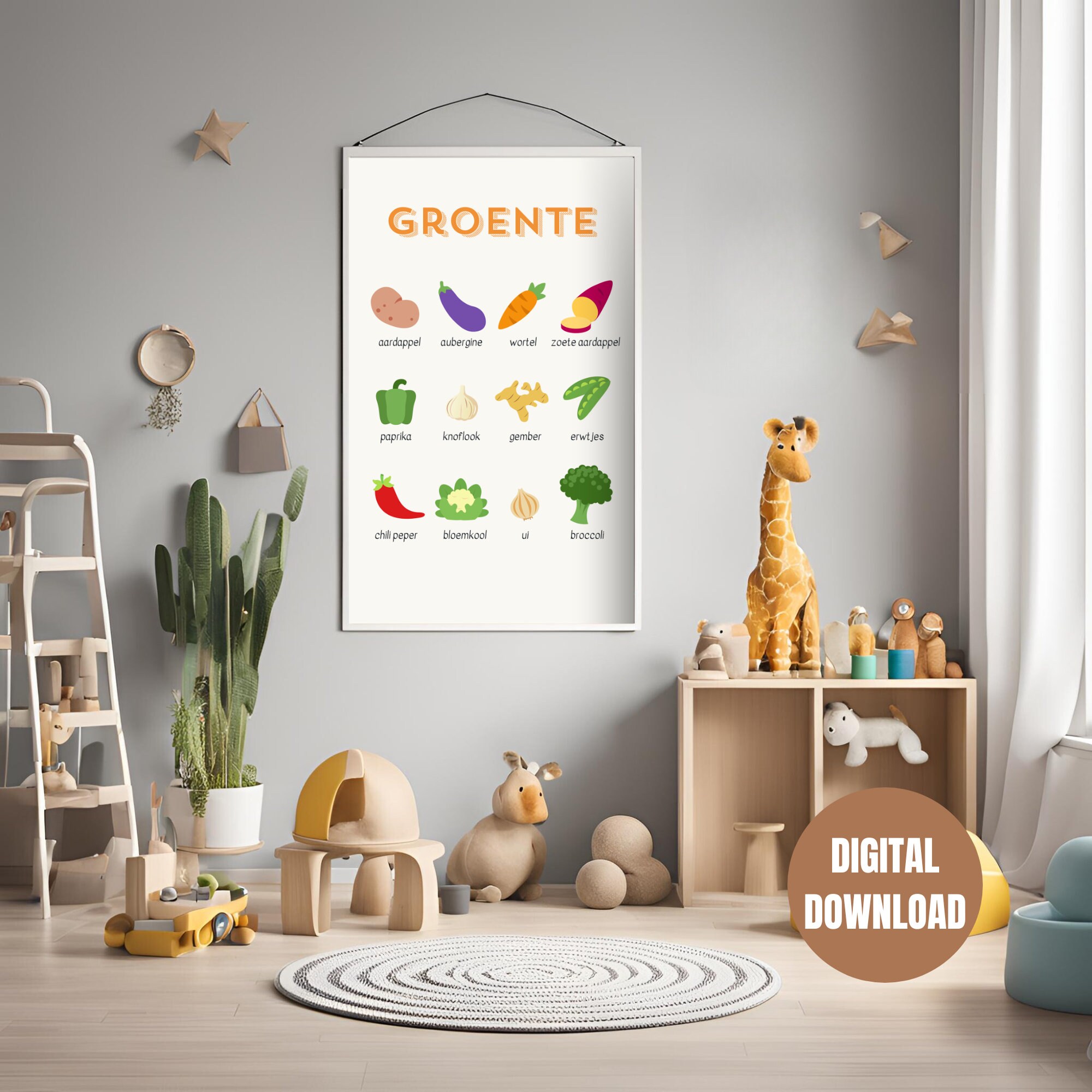 Printable Dutch Vegetables Poster, Montessori, Education, Colorful ...