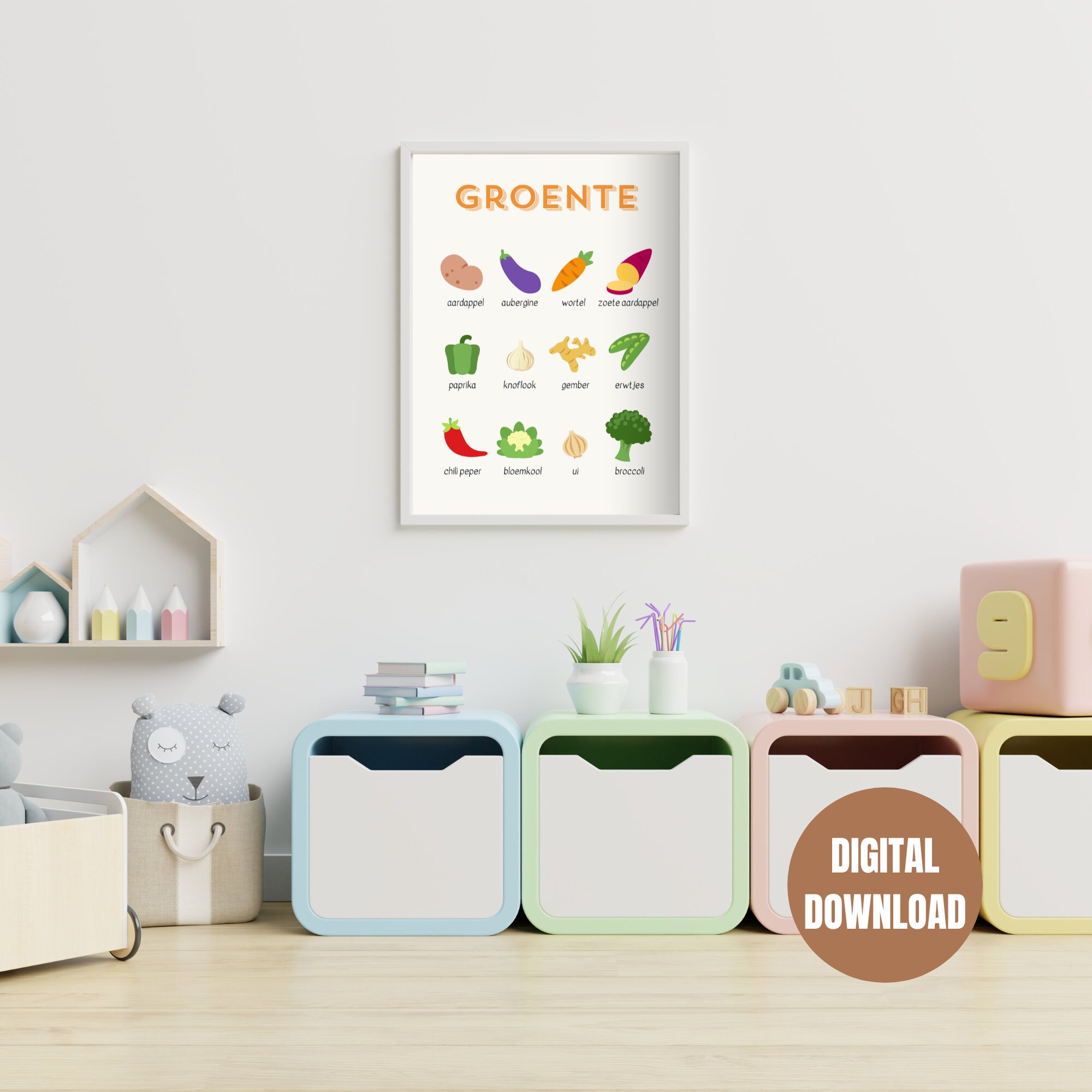 Printable Dutch Vegetables Poster, Montessori, Education, Colorful ...
