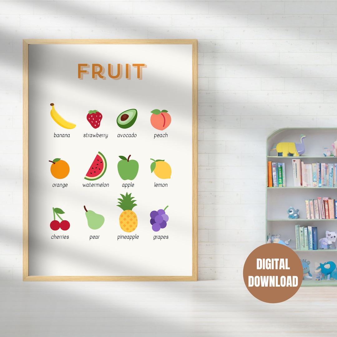 Printable Fruit Poster, Montessori, Education, Colorful, Learning ...