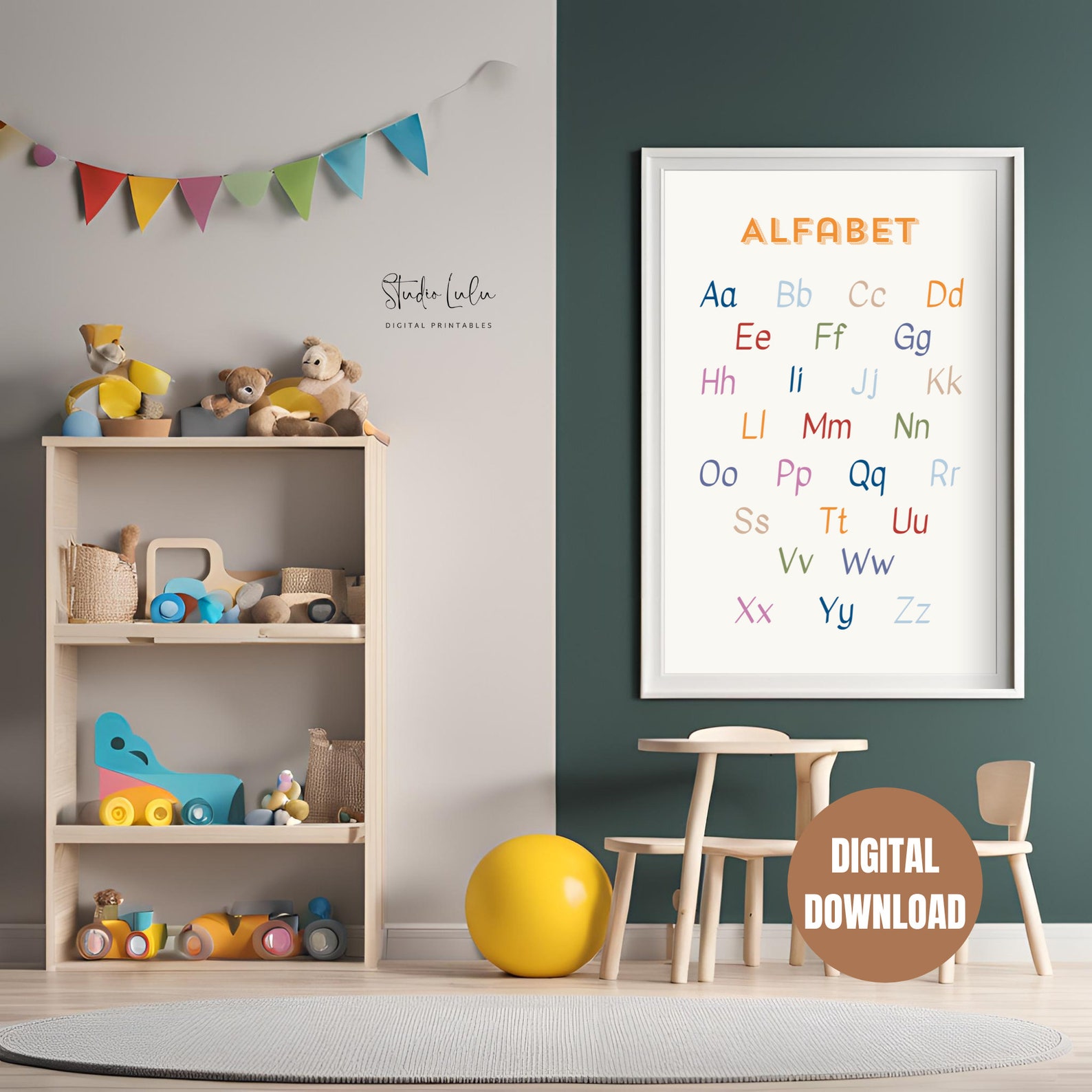 Printable Dutch Alphabet Poster, Montessori, Education, Colorful ...