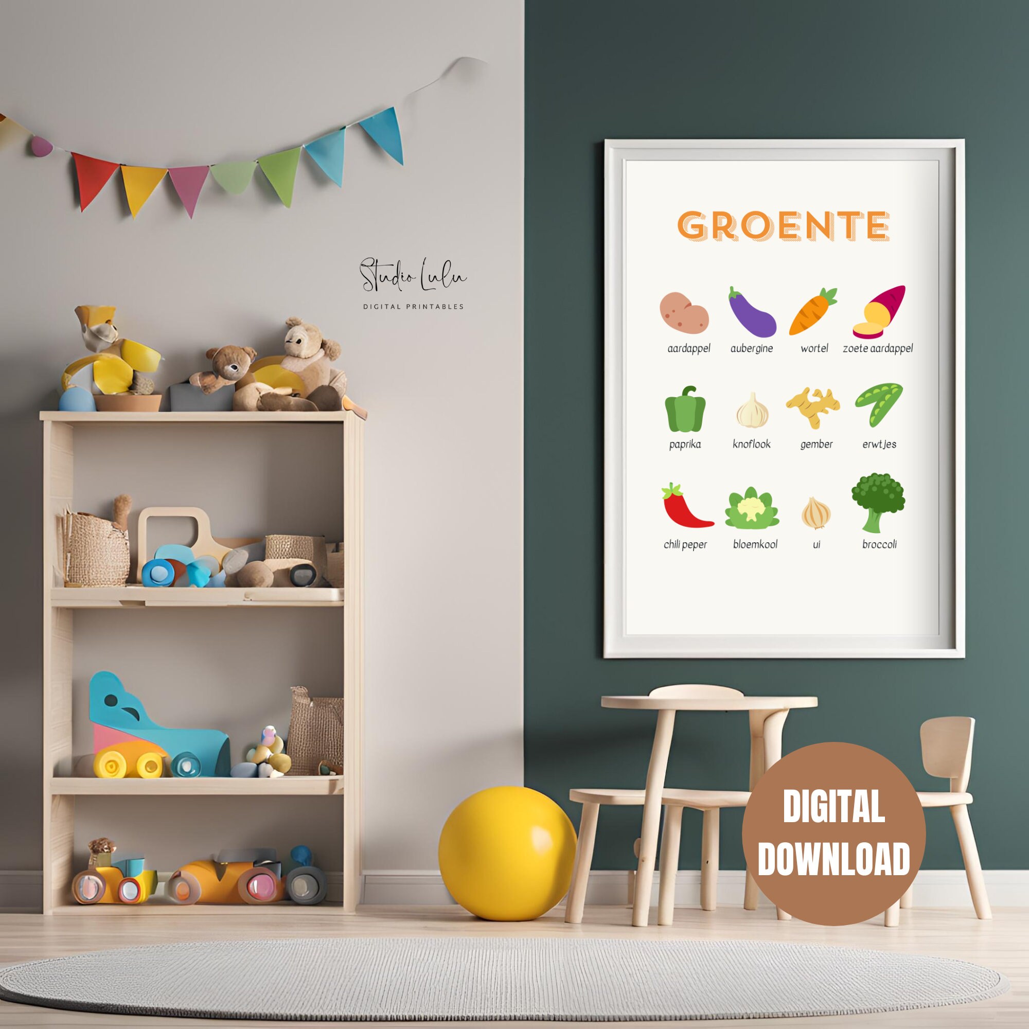 Printable Dutch Vegetables Poster, Montessori, Education, Colorful ...