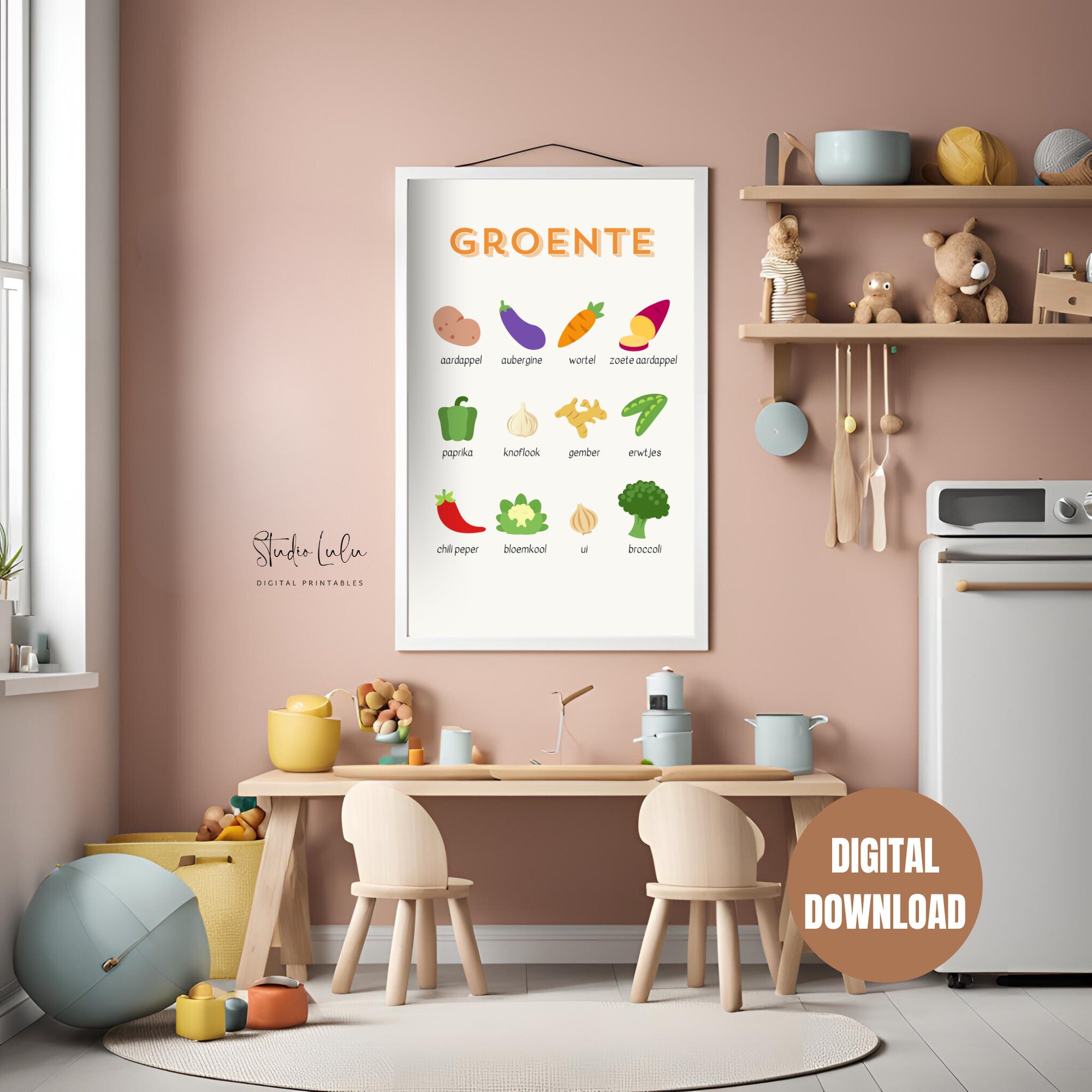 Printable Dutch Vegetables Poster, Montessori, Education, Colorful ...
